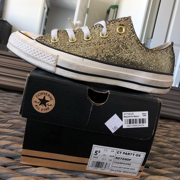 Converse | Shoes | Champagne Gold Glitter Sparkle All Star Converse ...